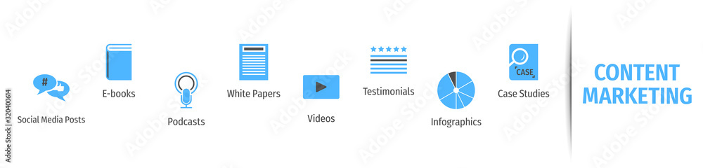 Content Marketing Flat Vector Icons. Content Marketing Vector ...