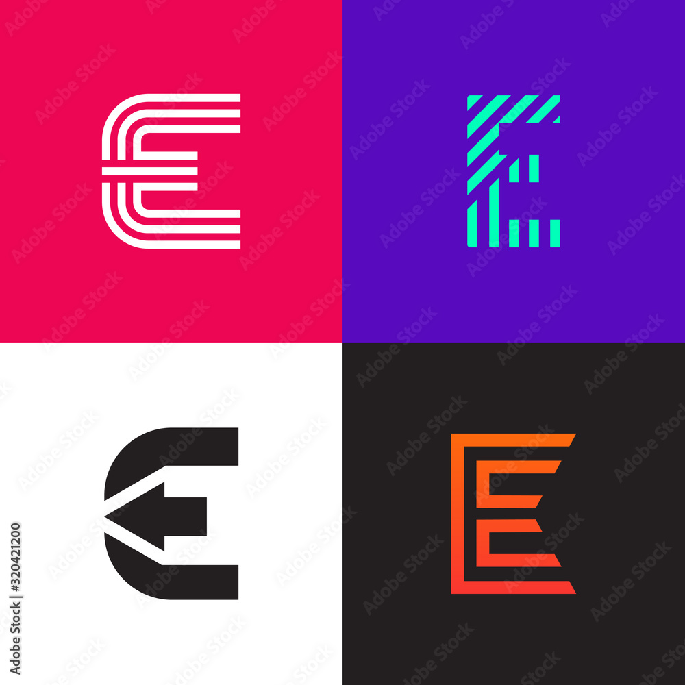 Letter E logo signs collection vector design. Stock Vector | Adobe Stock
