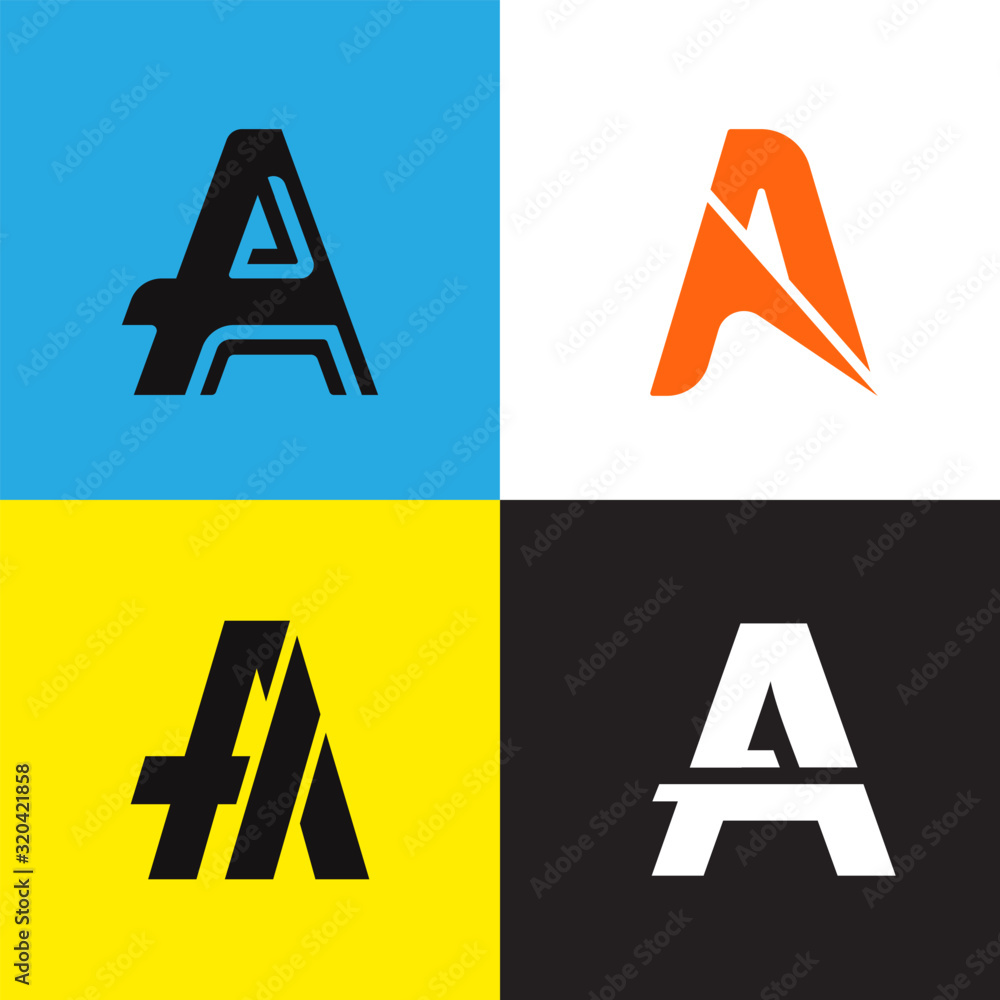 Letter A logo collection vector design. Set of company icon signs ...
