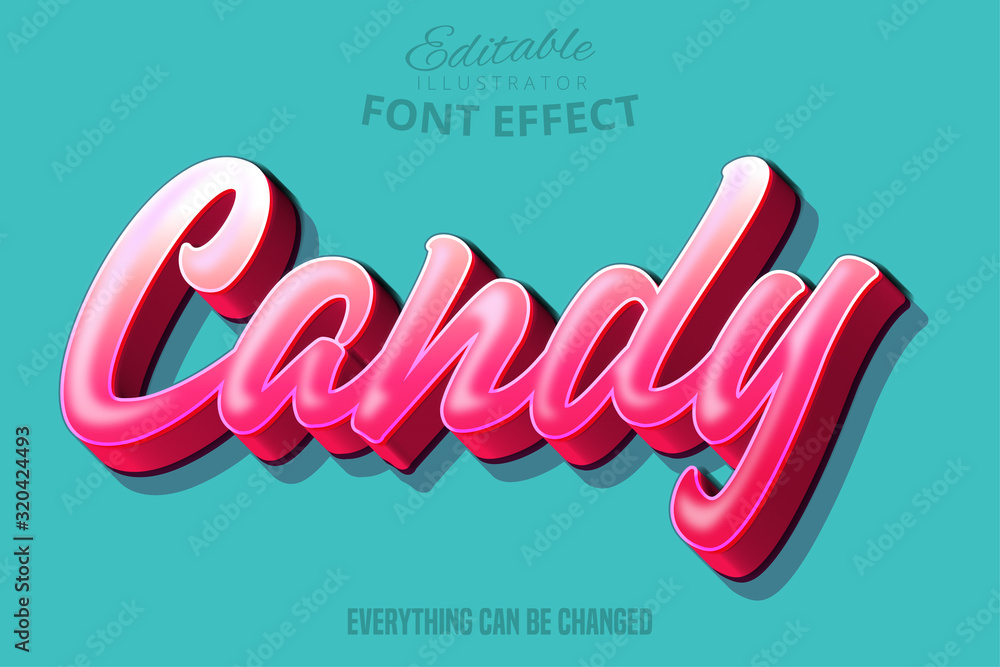 Candy text, editable font effect Stock Vector | Adobe Stock