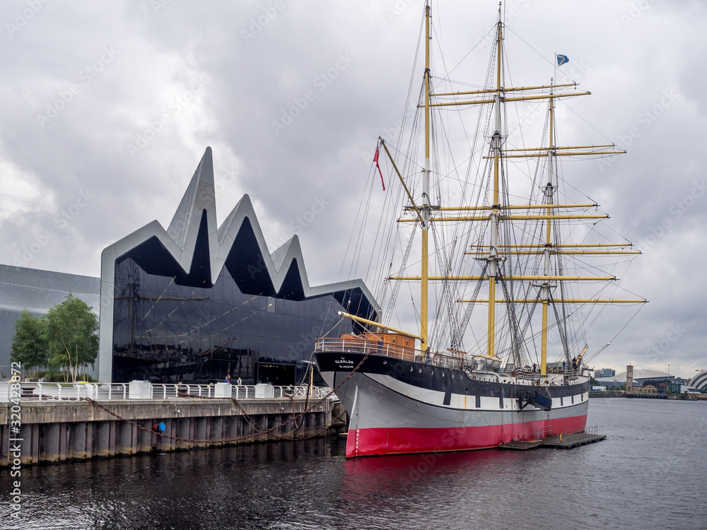 The Glenlee sailing ship along the Riverside Museum July 22, 2017 in ...