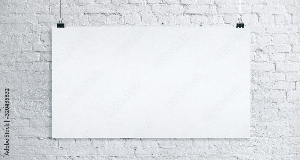 Empty poster on brick wall. Stock Photo | Adobe Stock