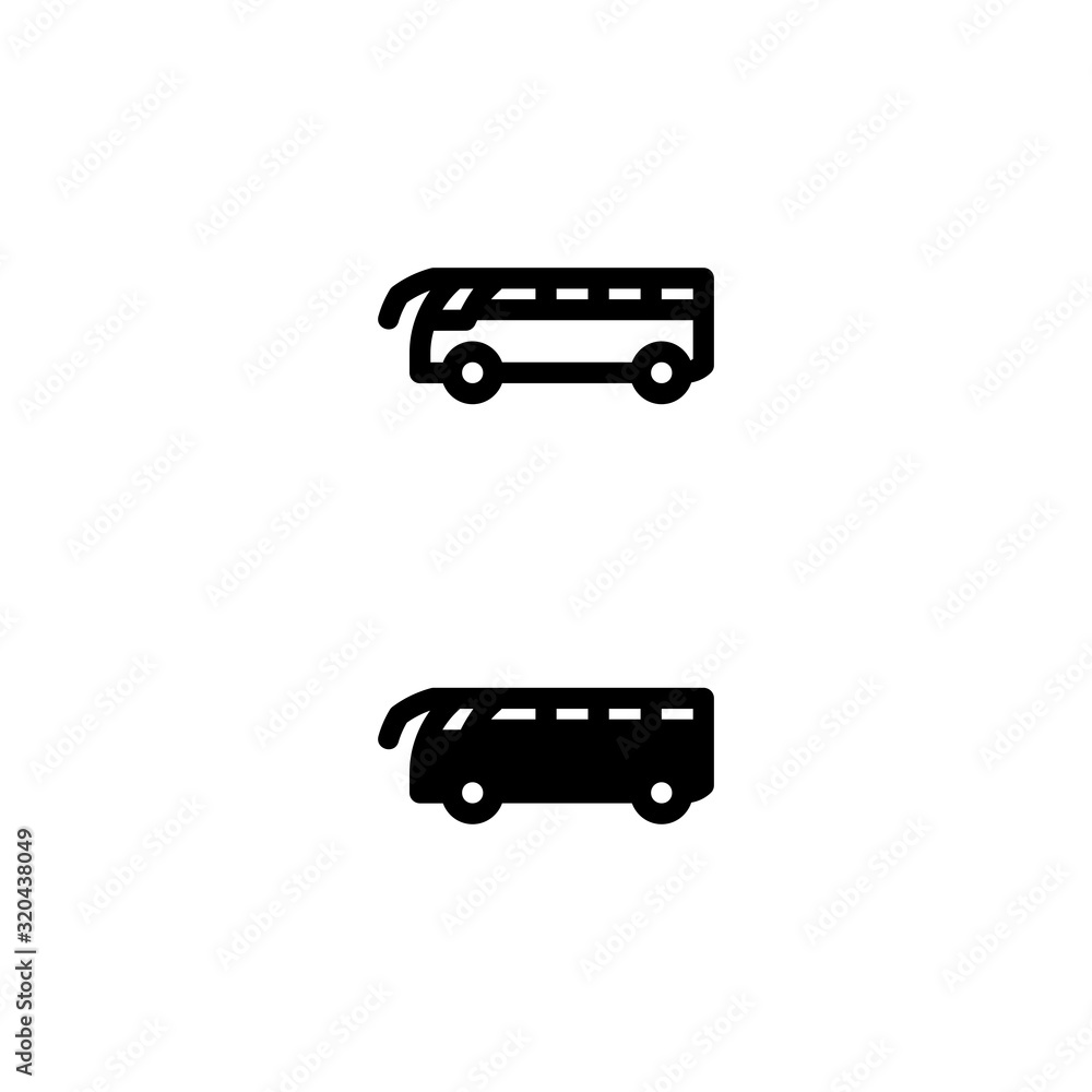 Bus Travel Icon. Transportation Icon Set Vector Logo Symbol. Stock ...