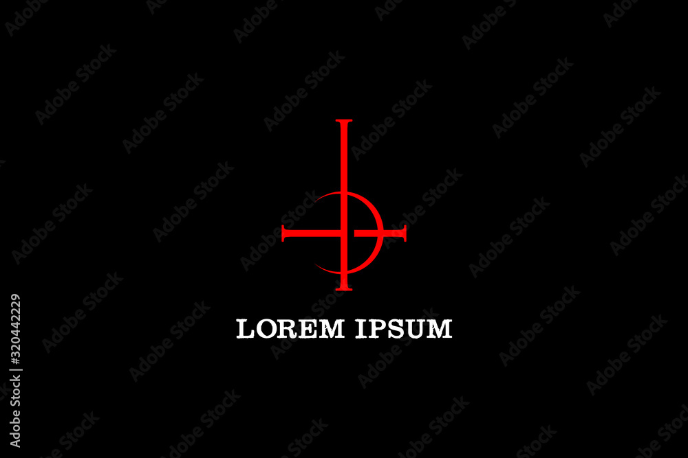 modern and simple letter D crescent shape with cross monogram logo ...