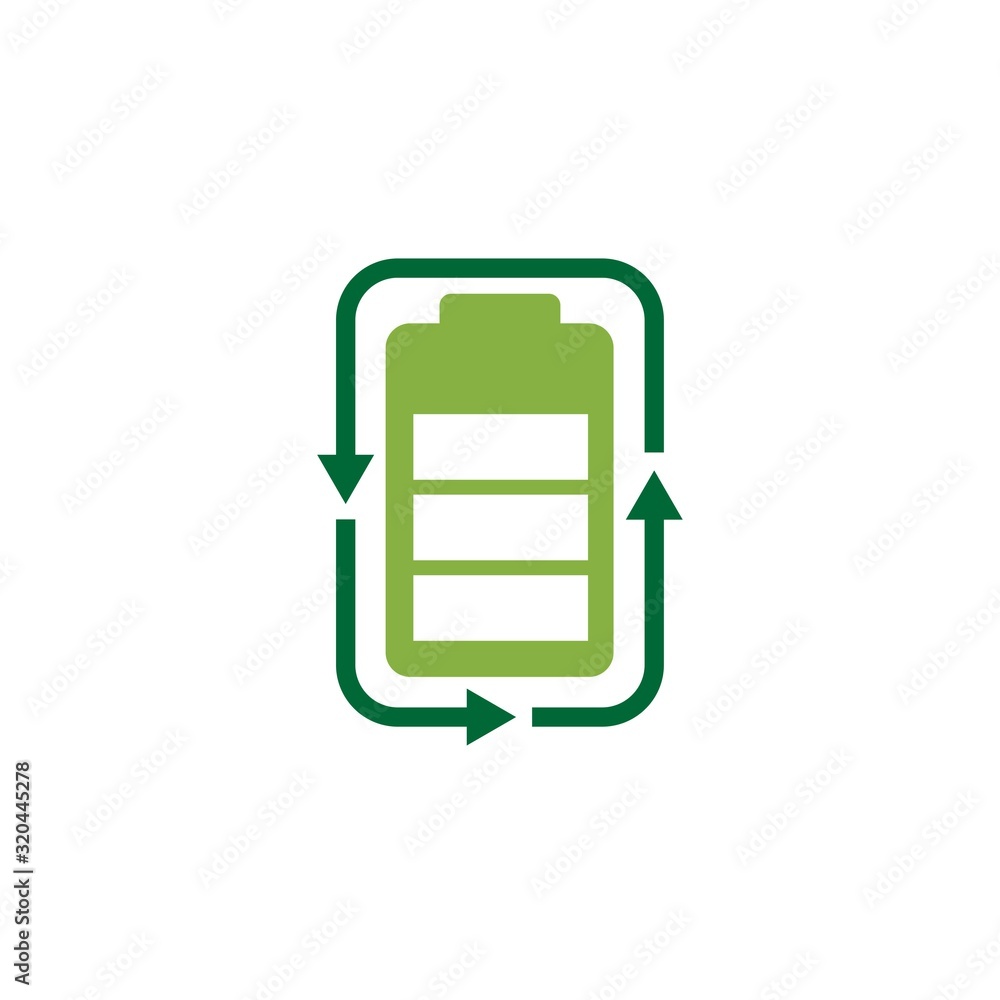 Battery recycling logo vector illustration Stock Vector | Adobe Stock