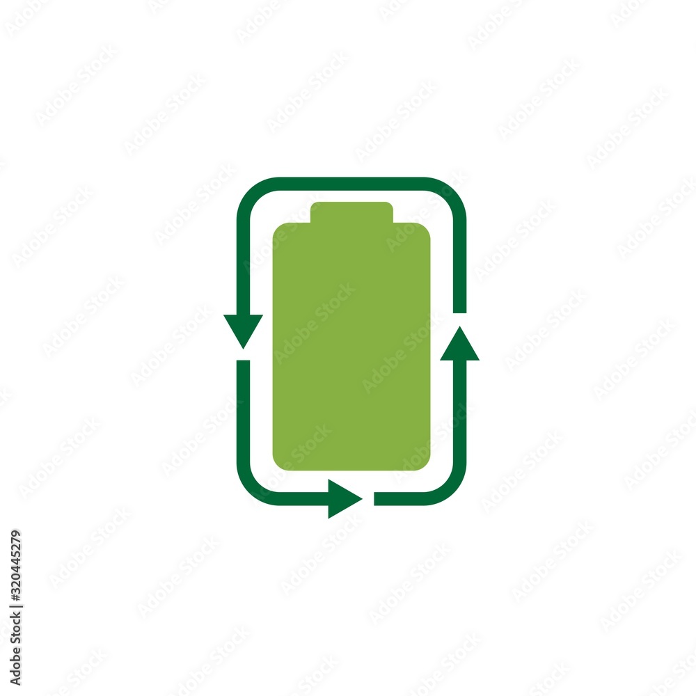 Battery recycling logo vector illustration Stock Vector | Adobe Stock