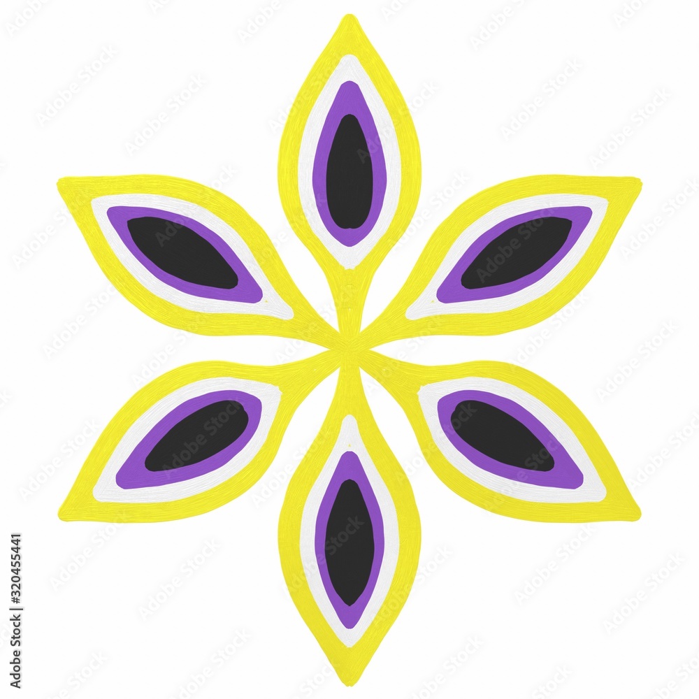 flower illustration in colors of nonbinary pride flag Stock ...