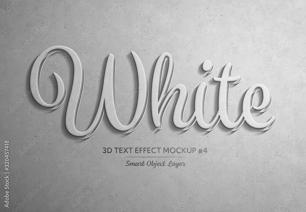 White 3D Text Effect Mockup Stock Template | Adobe Stock