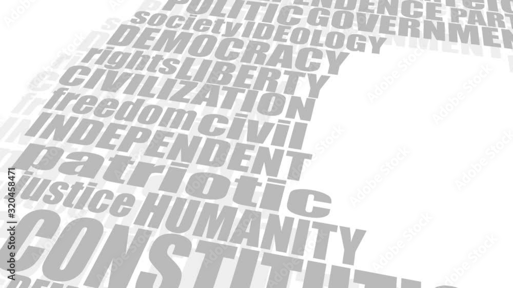 Word cloud with words related to politics, government, parliamentary ...