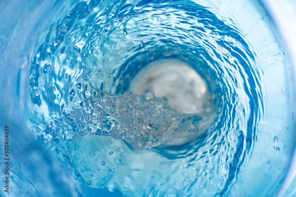 Horizontal background with a stream of blue transparent water Stock ...