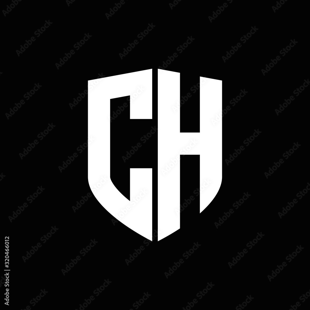CH logo monogram with shield shape design template Stock Vector | Adobe ...