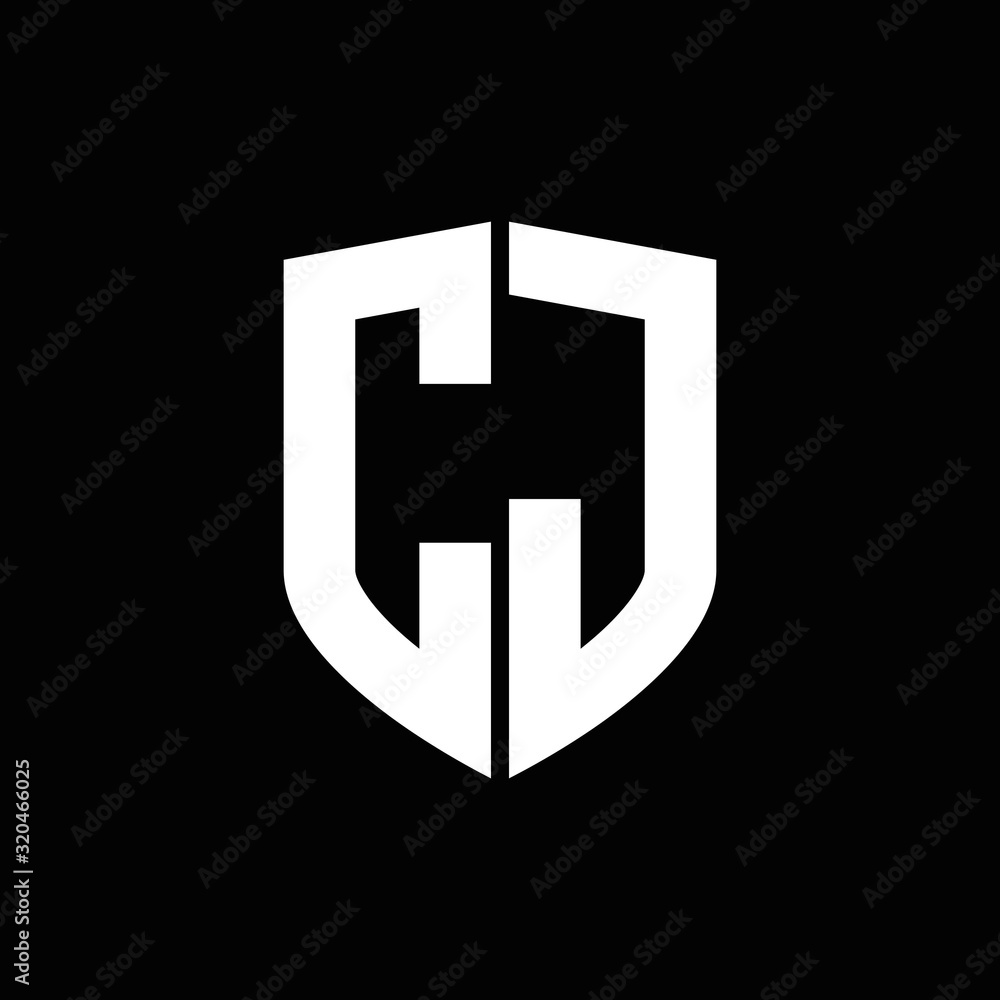 CJ logo monogram with shield shape design template Stock Vector | Adobe ...