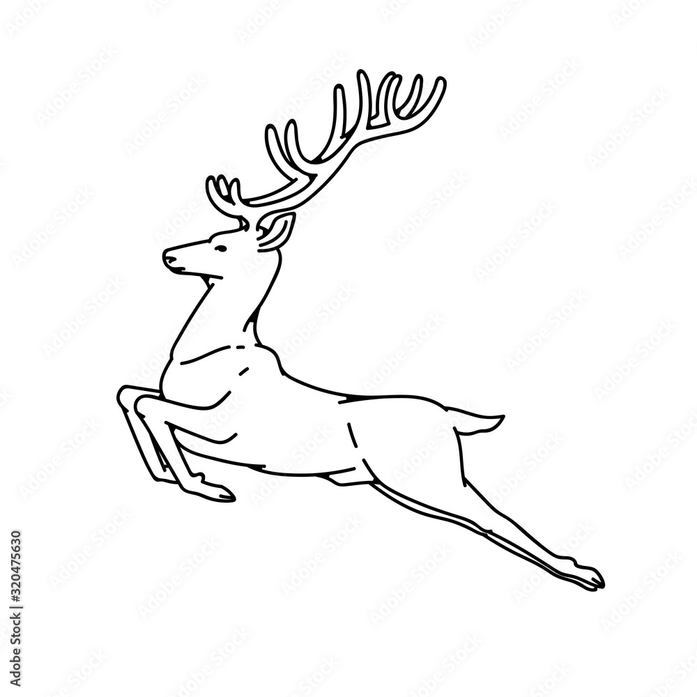Deer Jumping Drawing