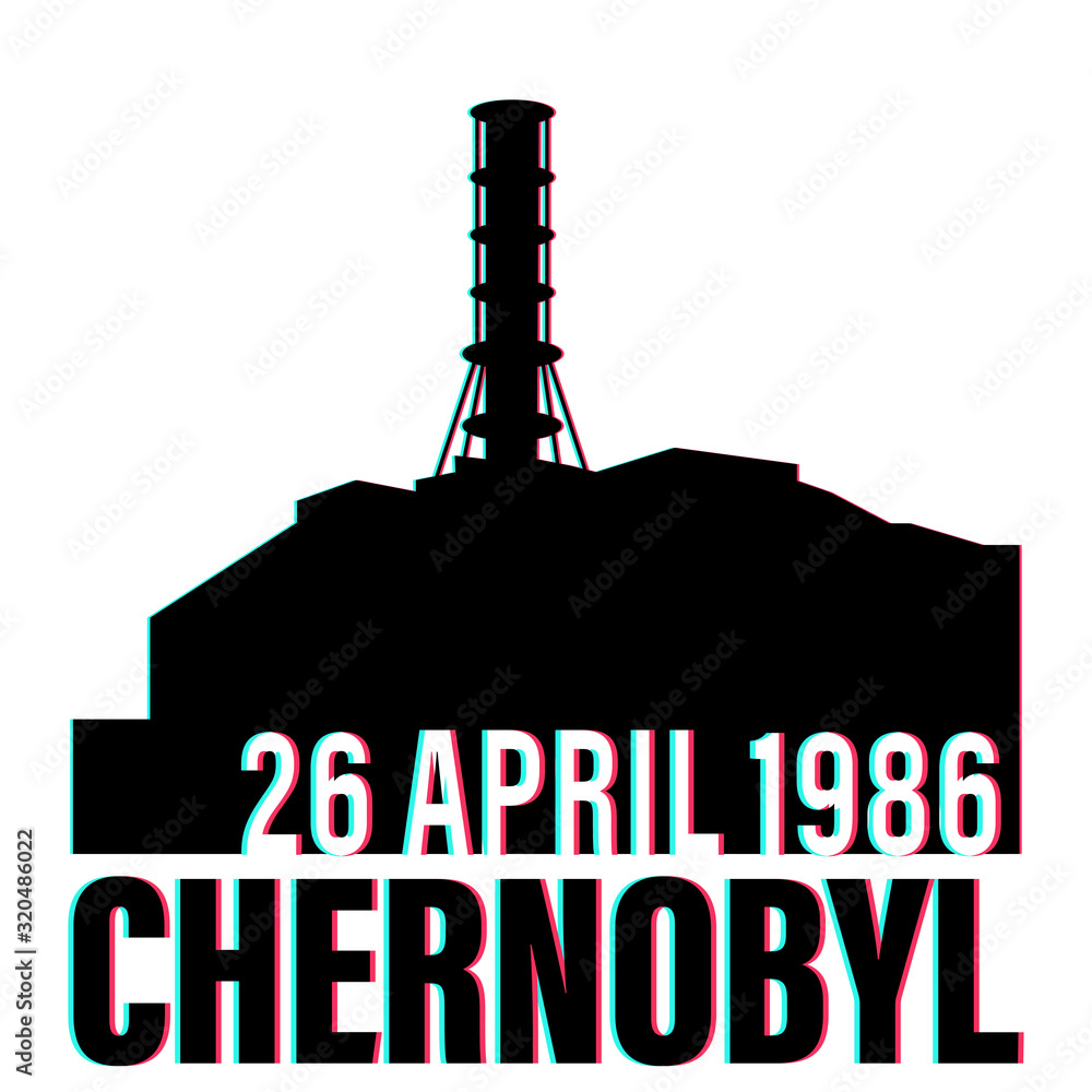chernobyl disaster vector illustration with date isolated Stock Vector ...