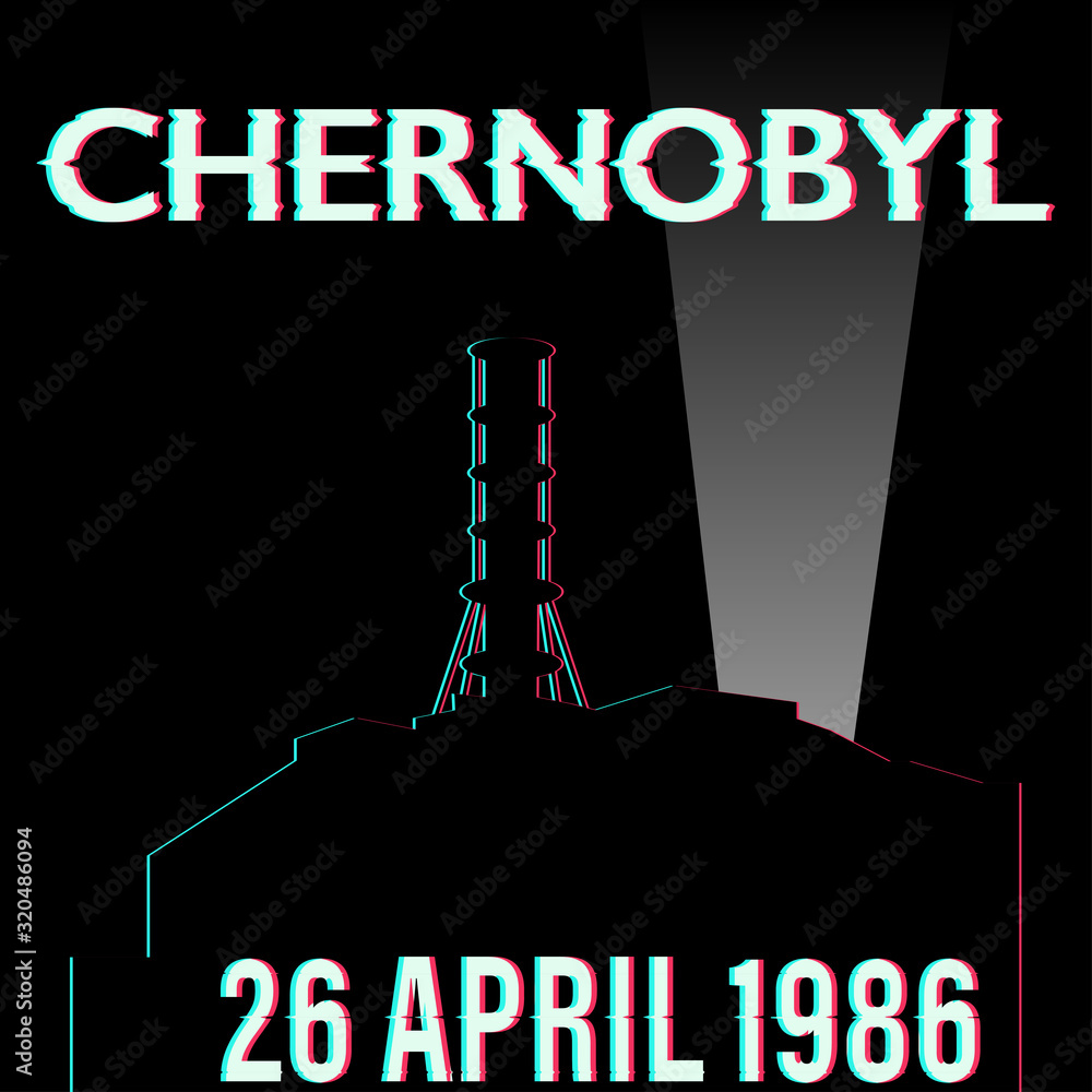 Poster chernobyl disaster vector illustration with date isolated – Wall ...