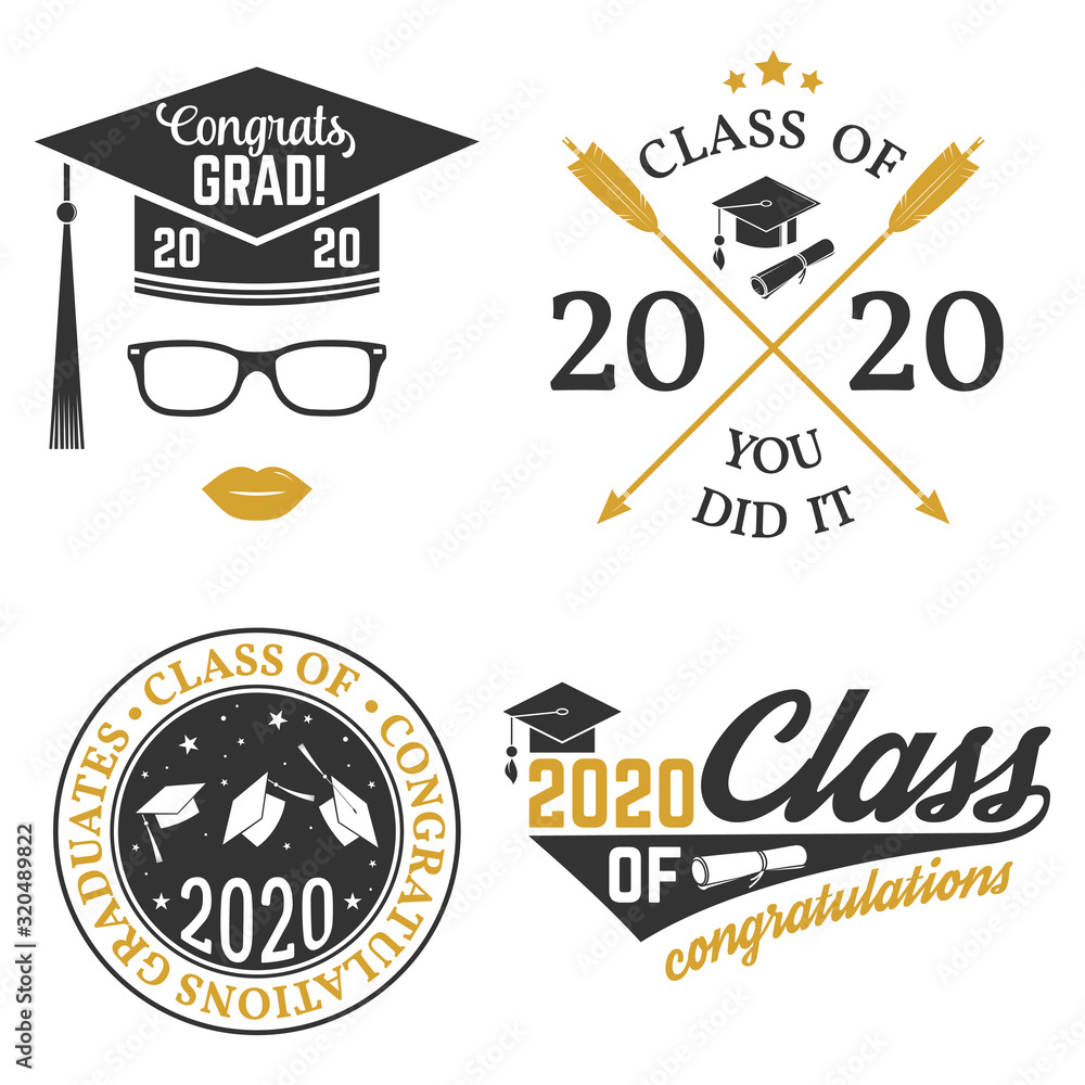 Set of Vector Class of 2020 badges. Concept for shirt, print, seal ...