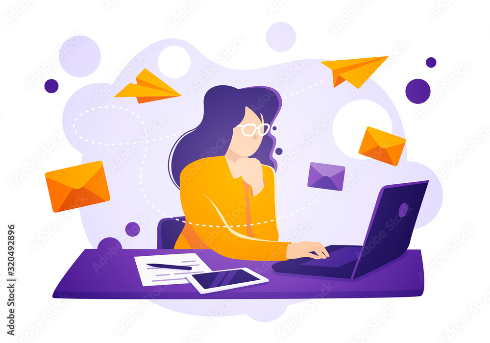 Woman Sending Email
