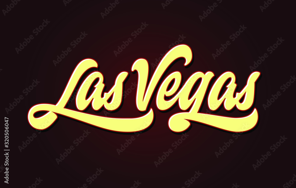 Las Vegas brush vector lettering design element Stock Vector | Adobe Stock