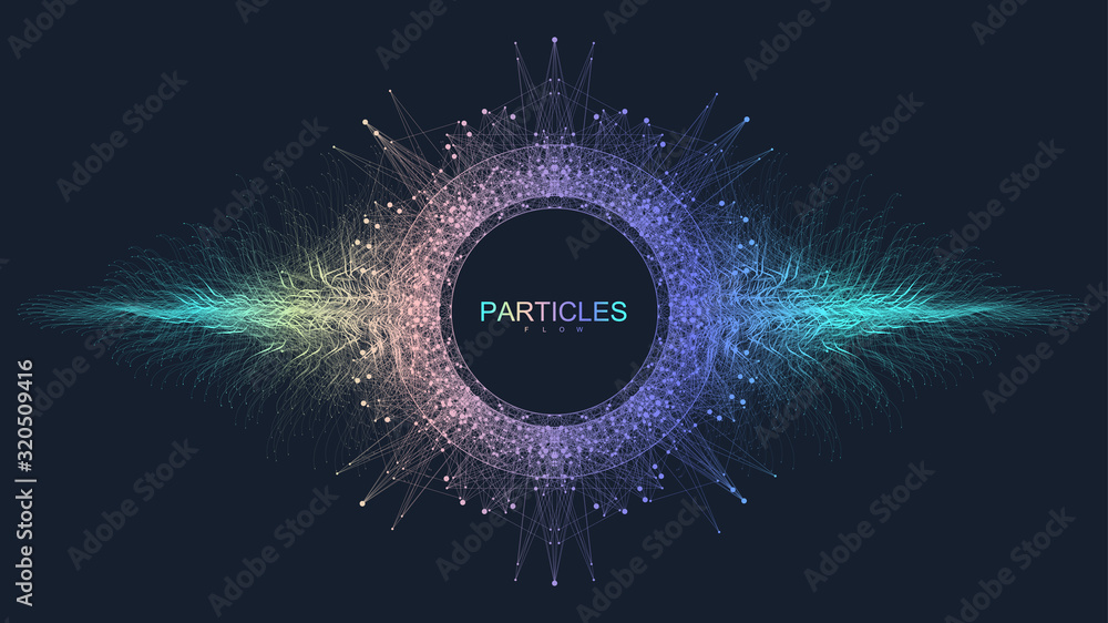 Abstract dynamic motion lines and dots background with colorful ...
