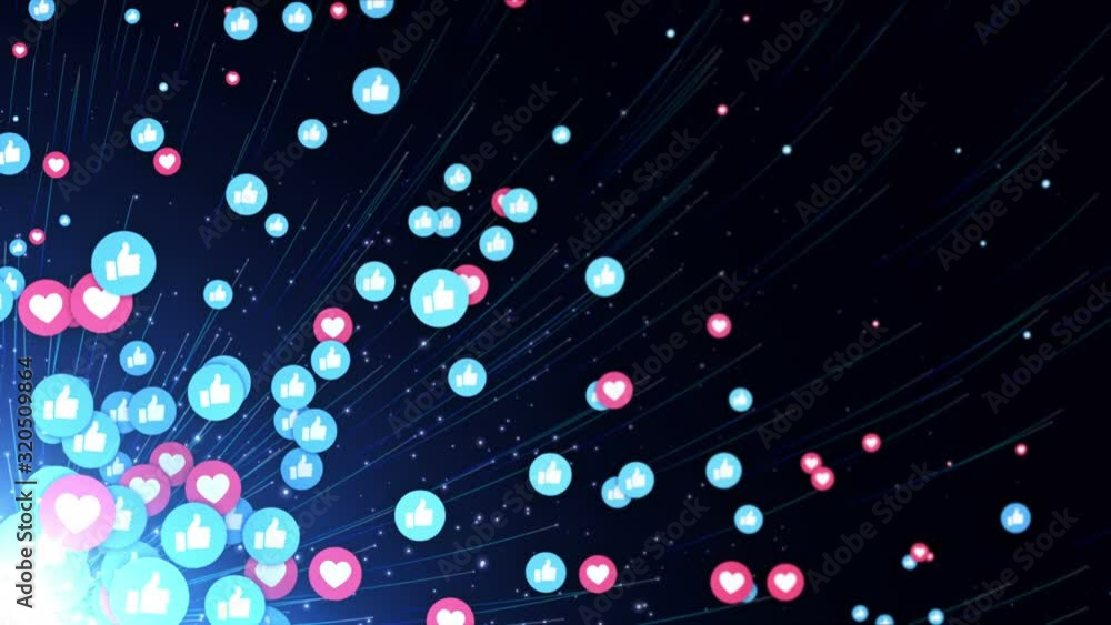 Social Media LIKE Emoji, Reactions Animation, Rendering, Background ...