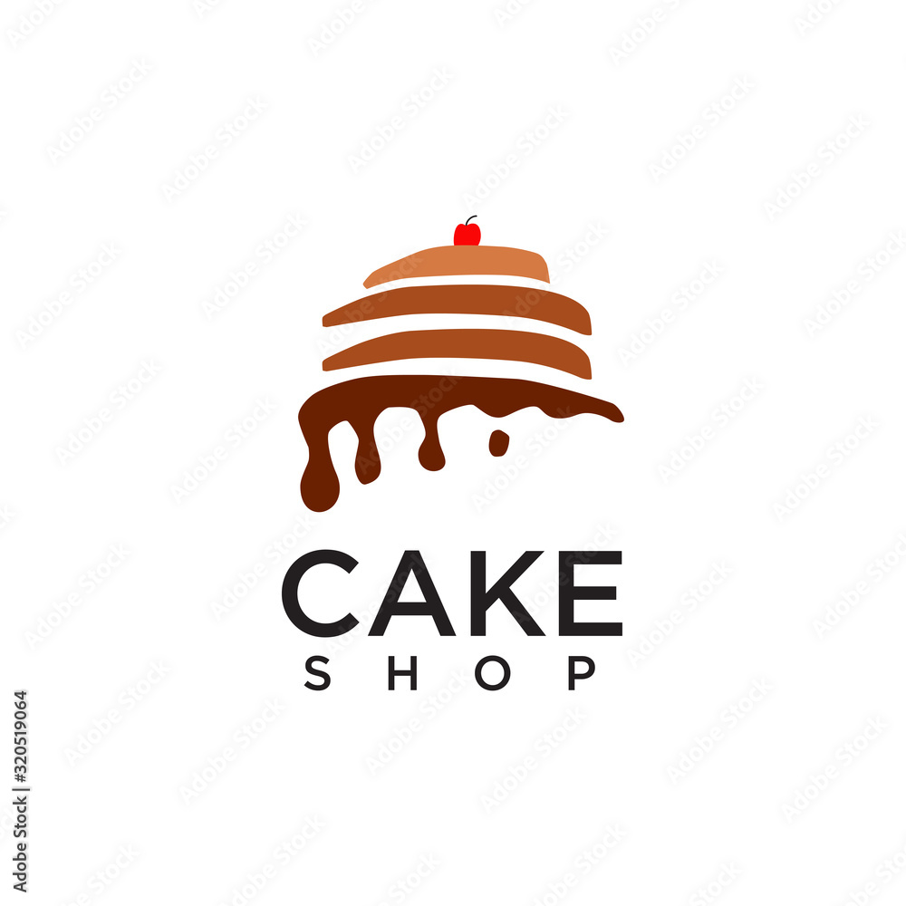 Vetor de Cake bakery shop logo design vector template do Stock | Adobe ...