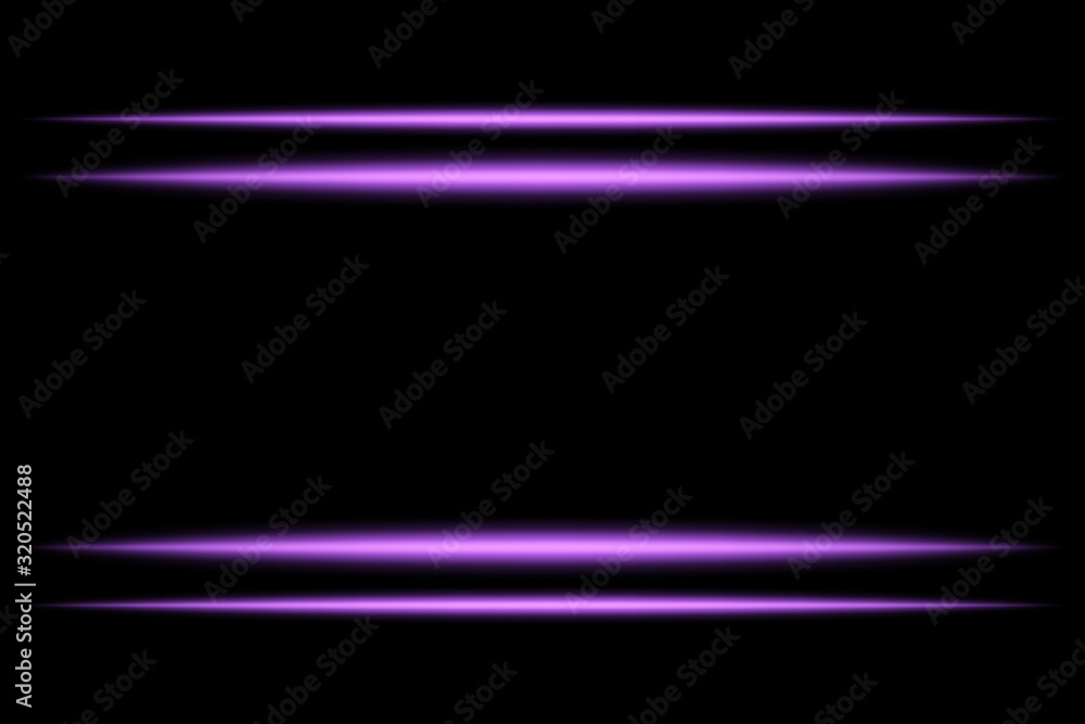 Neon Purple Lights Line Frame Isolated On Black Background. Vector ...
