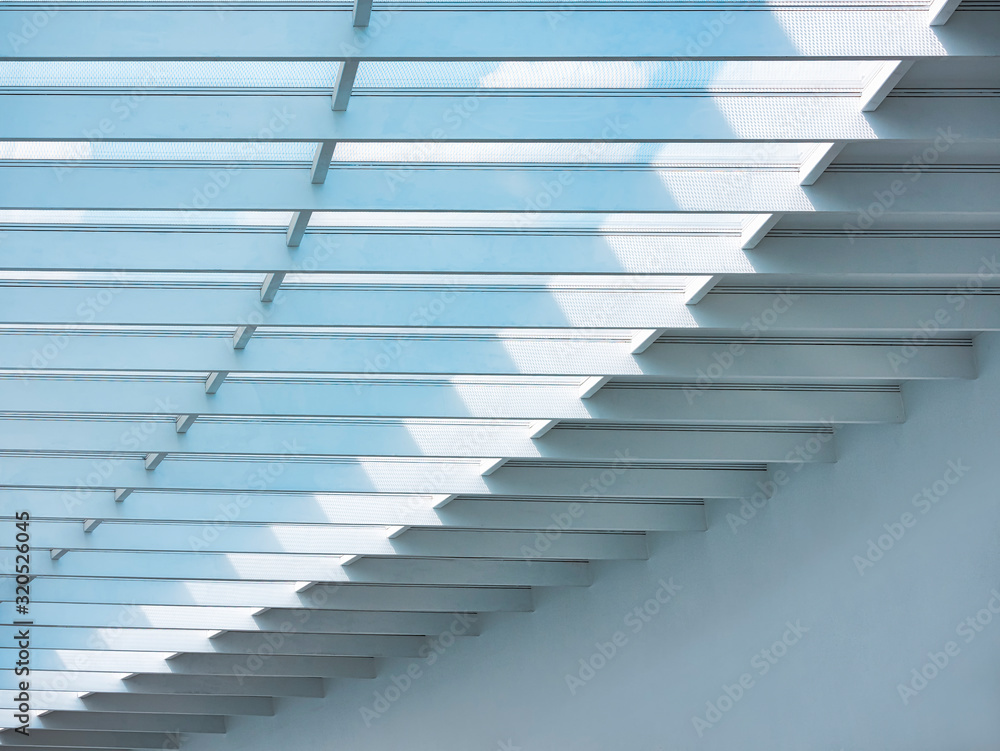 Architecture detail white steel roof Structure Modern building Abstract ...