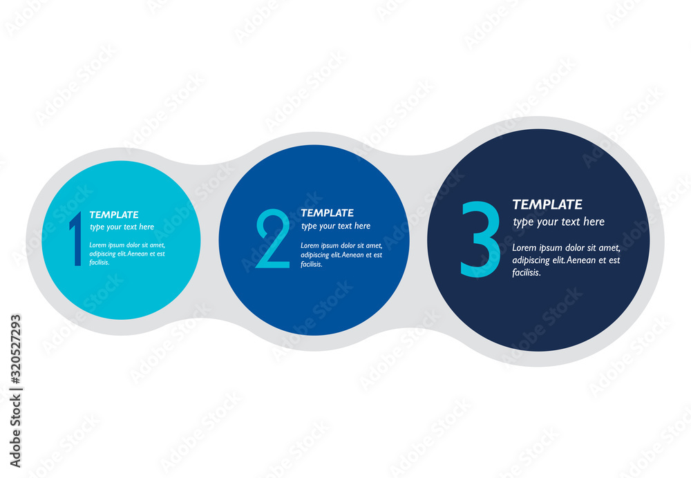 Three steps elements bubble chart, scheme, diagram. Infographic ...