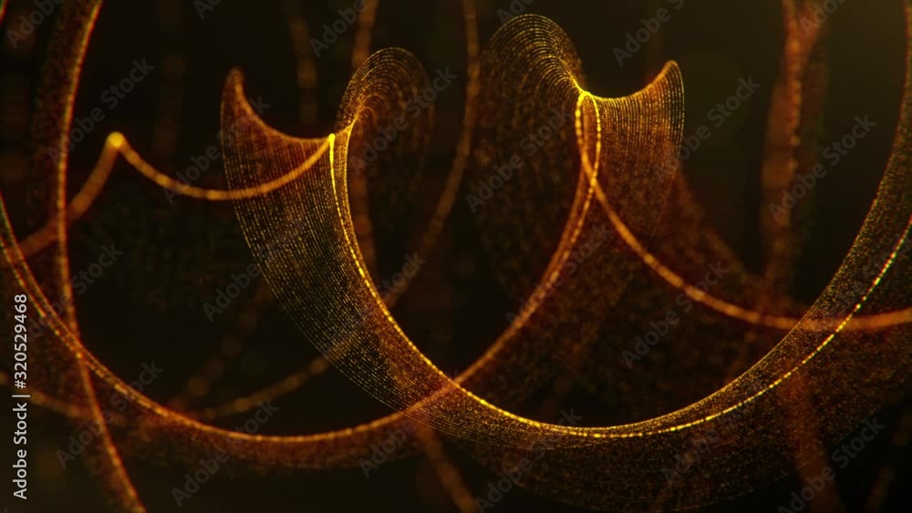 Vidéo Stock Digital Gold Particles Wave and light abstract background ...