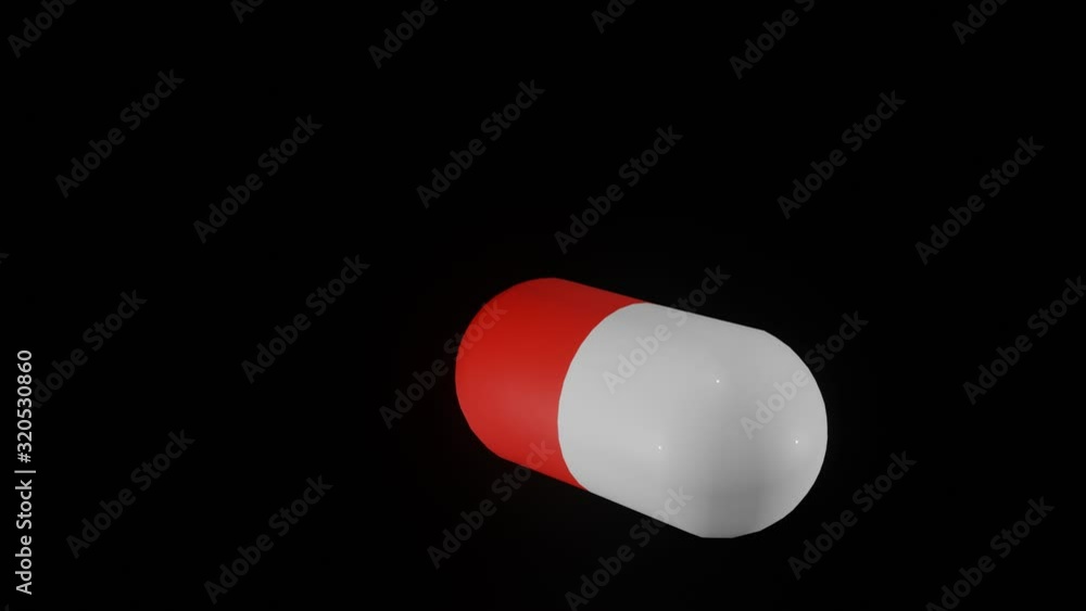 3d rendered macro view of large oval pill capsule seamless video loop ...