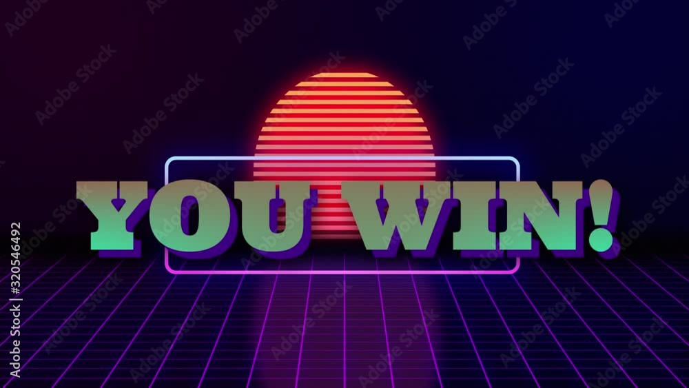 VHS retro animation with the appearing neon rectangle and the text you ...