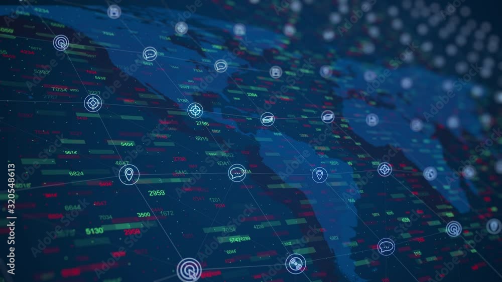 Social world network connections. Business animation of world ...