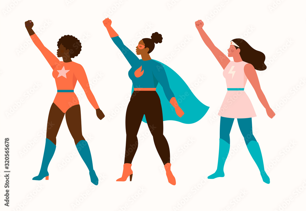 Superheroes women characters. Wonder female hero character in superhero ...