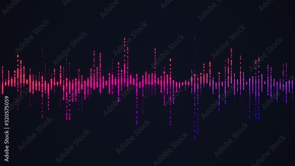 Bright colorful equalizer animation. Visualization of recording ...
