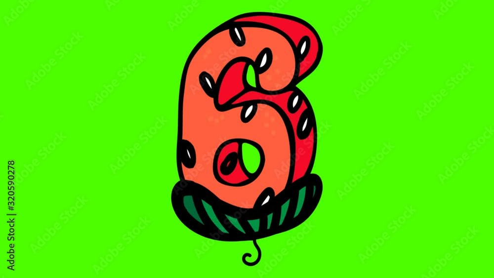 The numbers for the top are from one to ten. Numbers with a watermelon ...