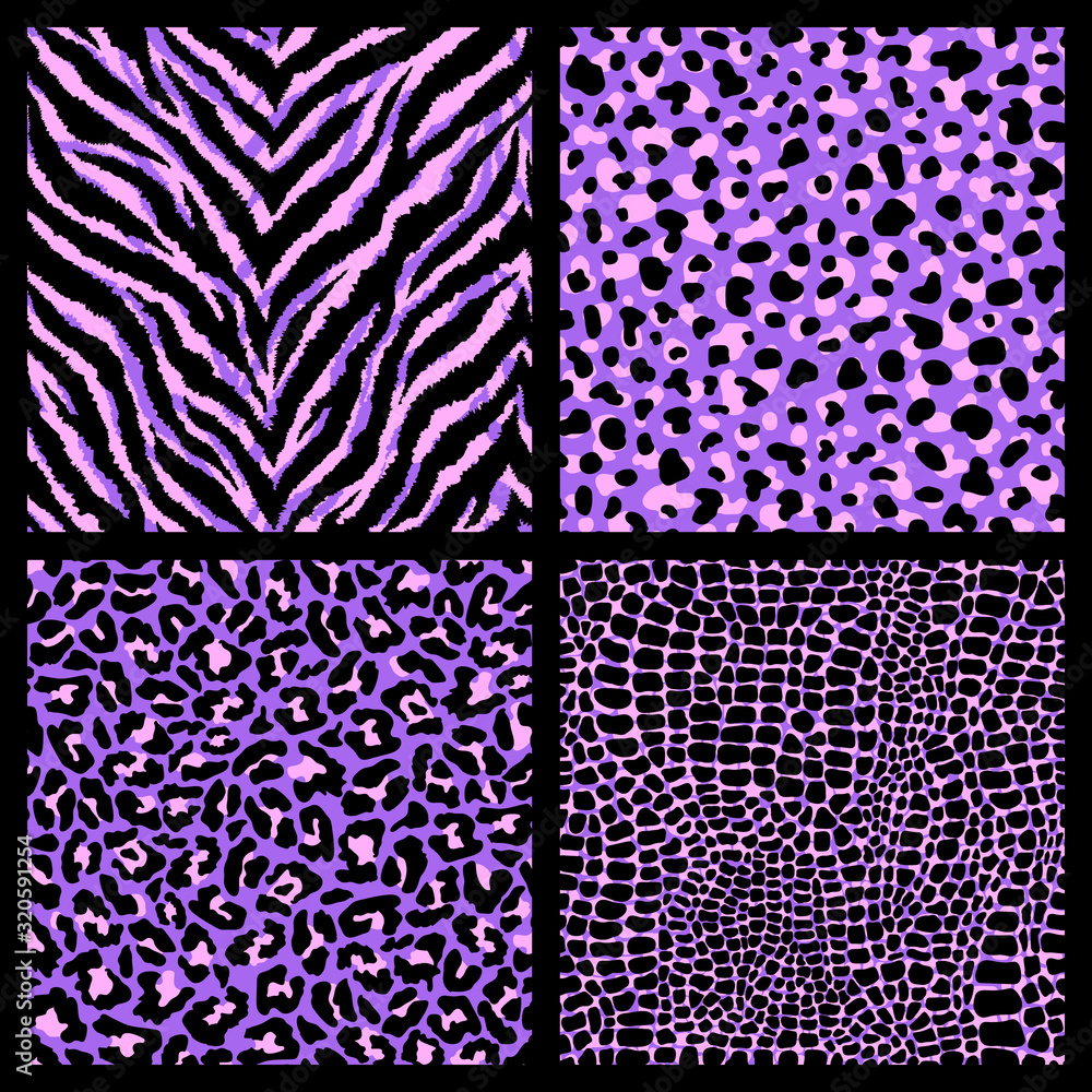 Neon Purple Animal Print Backgrounds