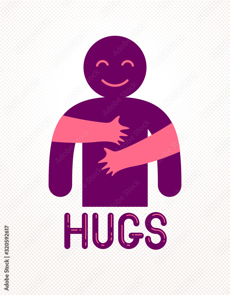 Hugs with loving hands of loved person, lover woman hugging his man and ...