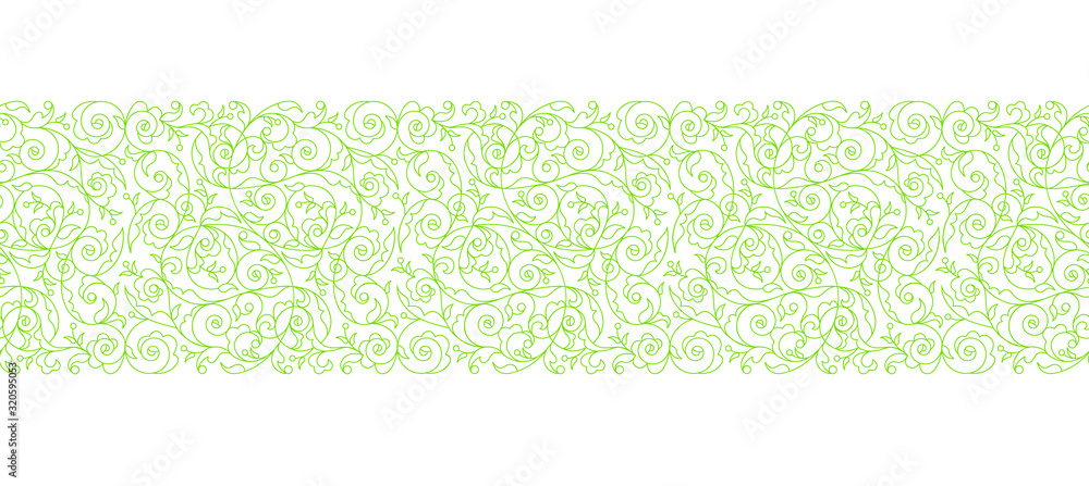 Vector green seamless border, pattern for design template. Stock Vector ...