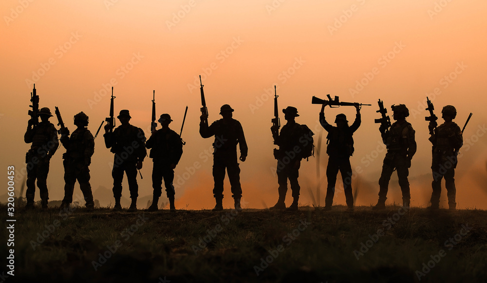 Group Soldiers Silhouette