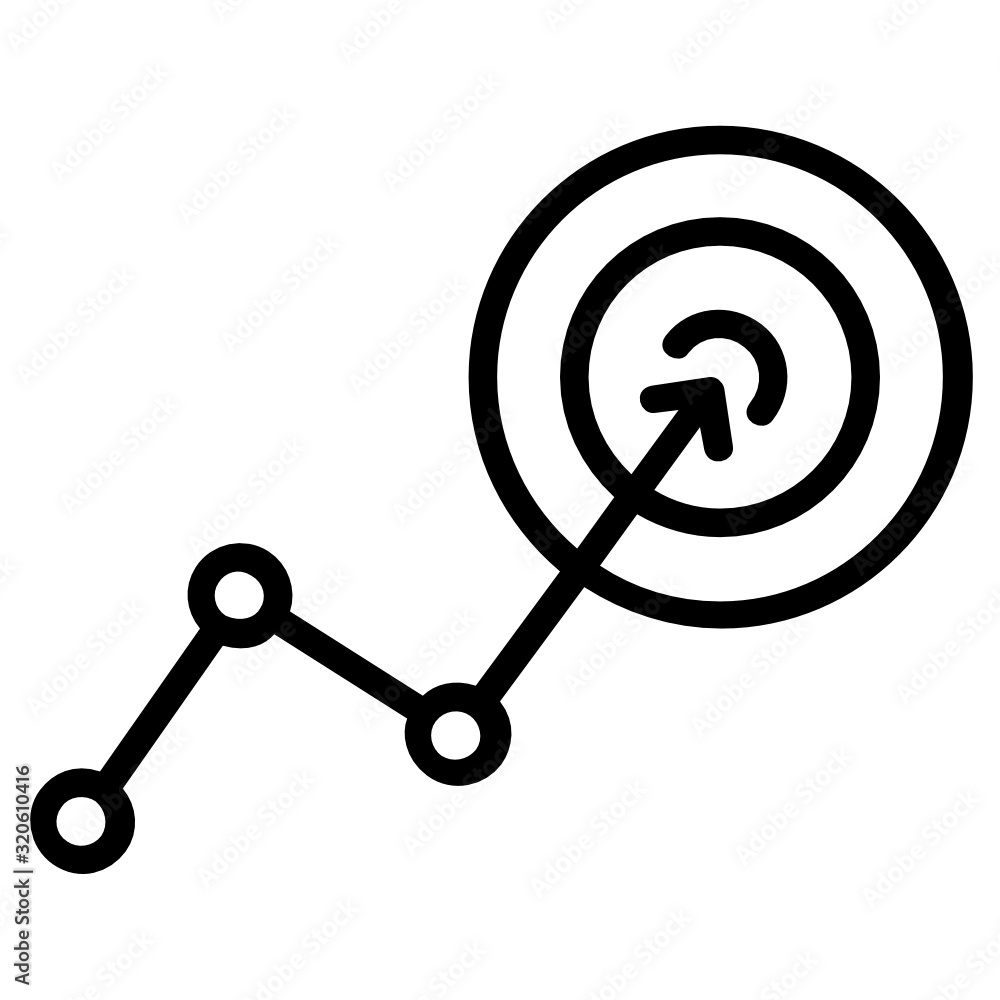 Steps to achieve goals concept, progress towards target vector icon ...