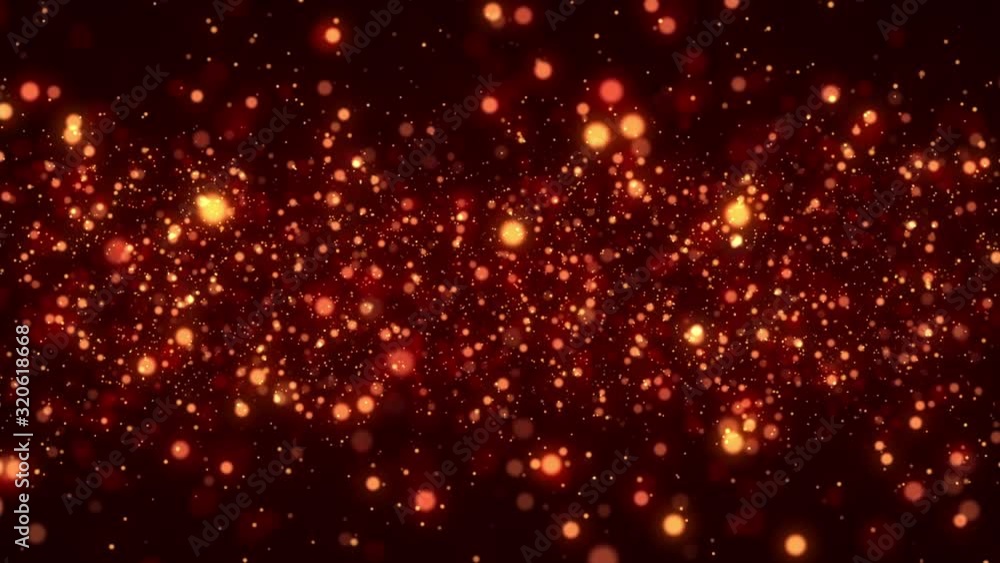 Blurred particles animation with bokeh effects. Defocused background in ...