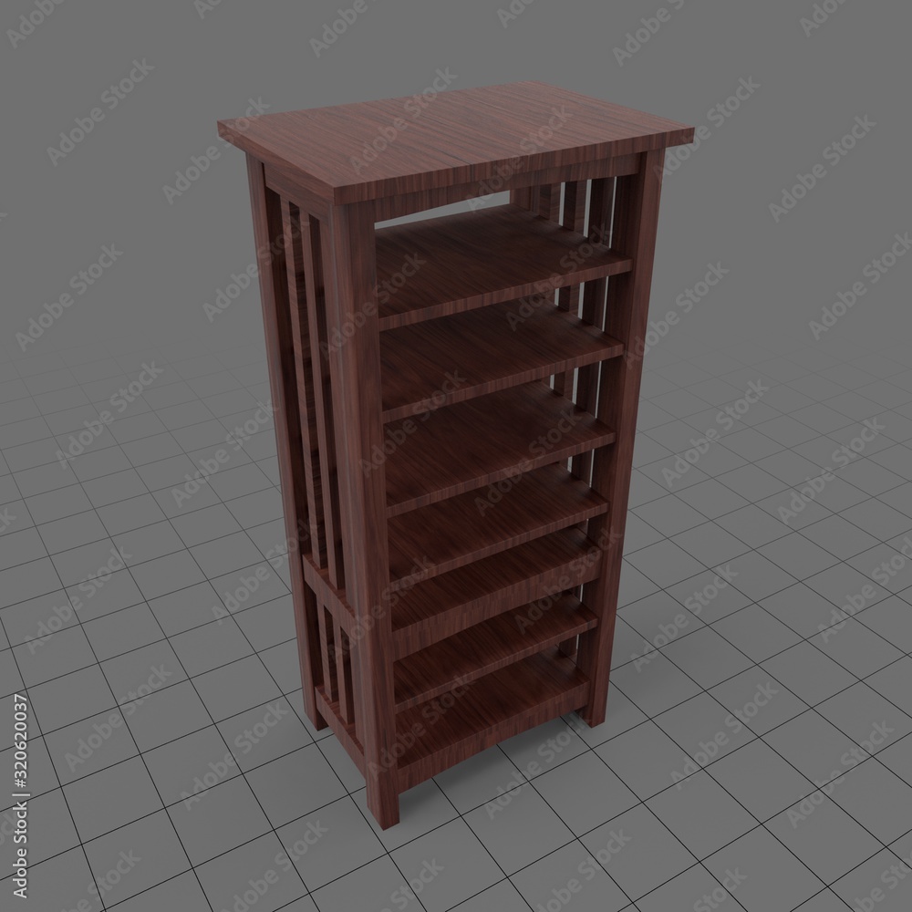 Modern bookshelf Stock 3D asset | Adobe Stock