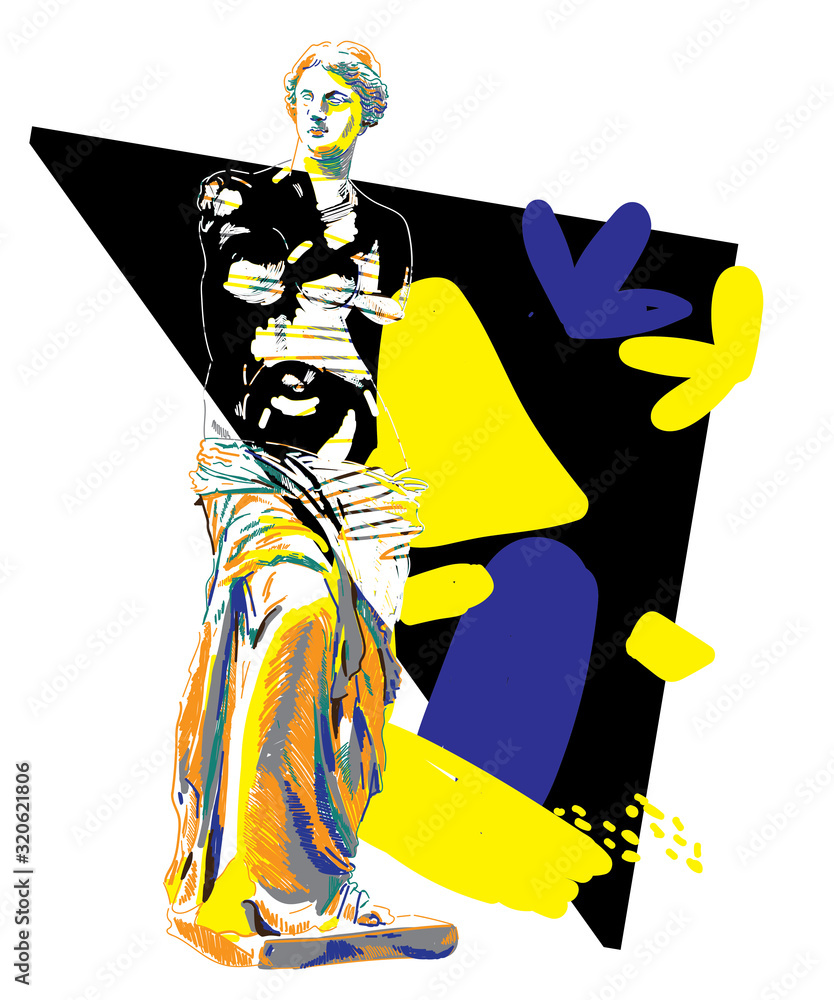 Venus is armless. Greek statue. The famous work of art. Statue without ...