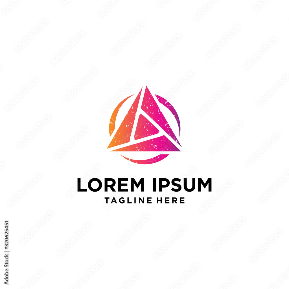 Triangle logo design template, triangle logo element Stock Vector ...