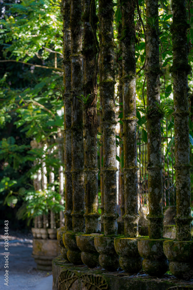 details of stone castle columns in Edward James´s surreal botanical ...