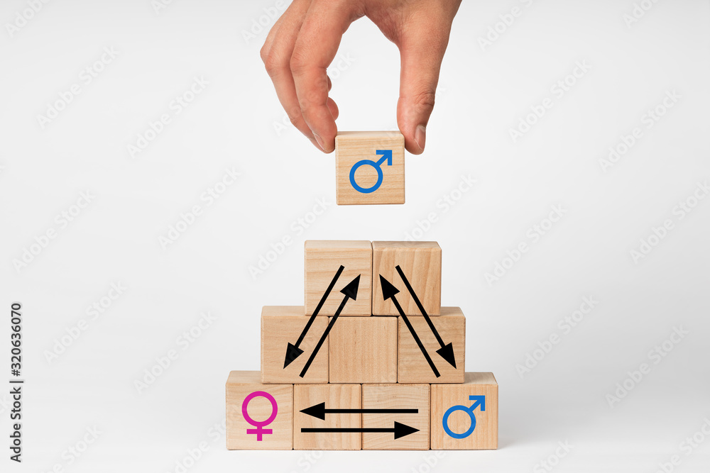 Concept Love triangle with a picture of a male and female symbol Stock ...