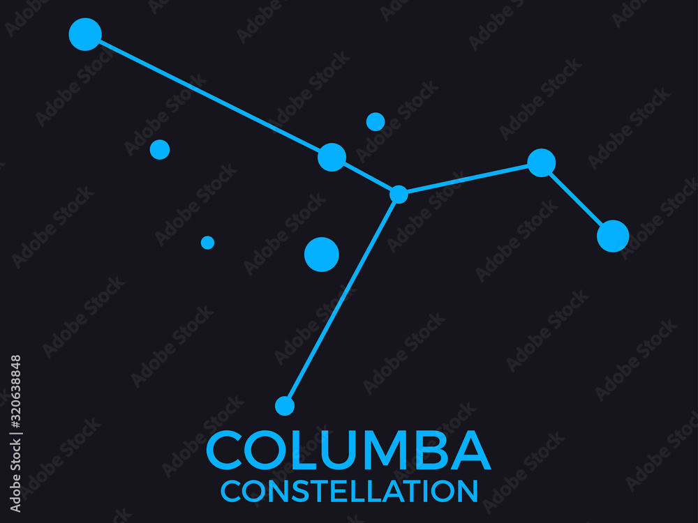 Columba constellation. Stars in the night sky. Cluster of stars and ...