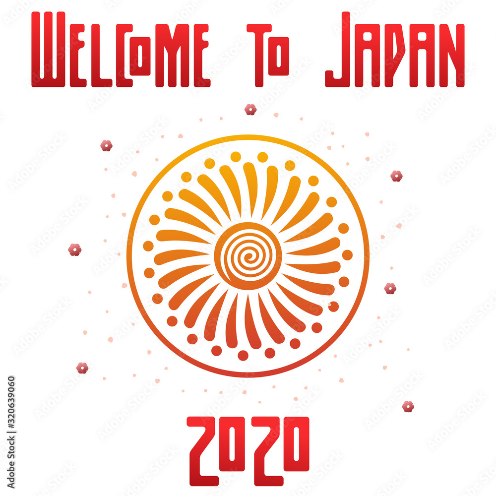 Vector illustration Japanese symbol. Welcome to Japan Stock Vector ...
