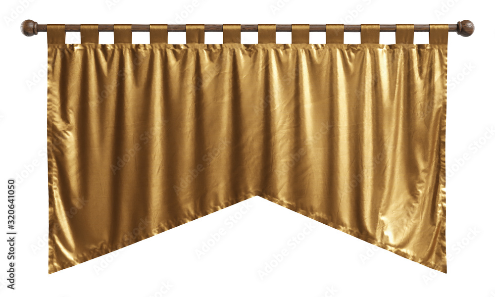 Golden medieval banner isolated on a white background. Clipping path ...