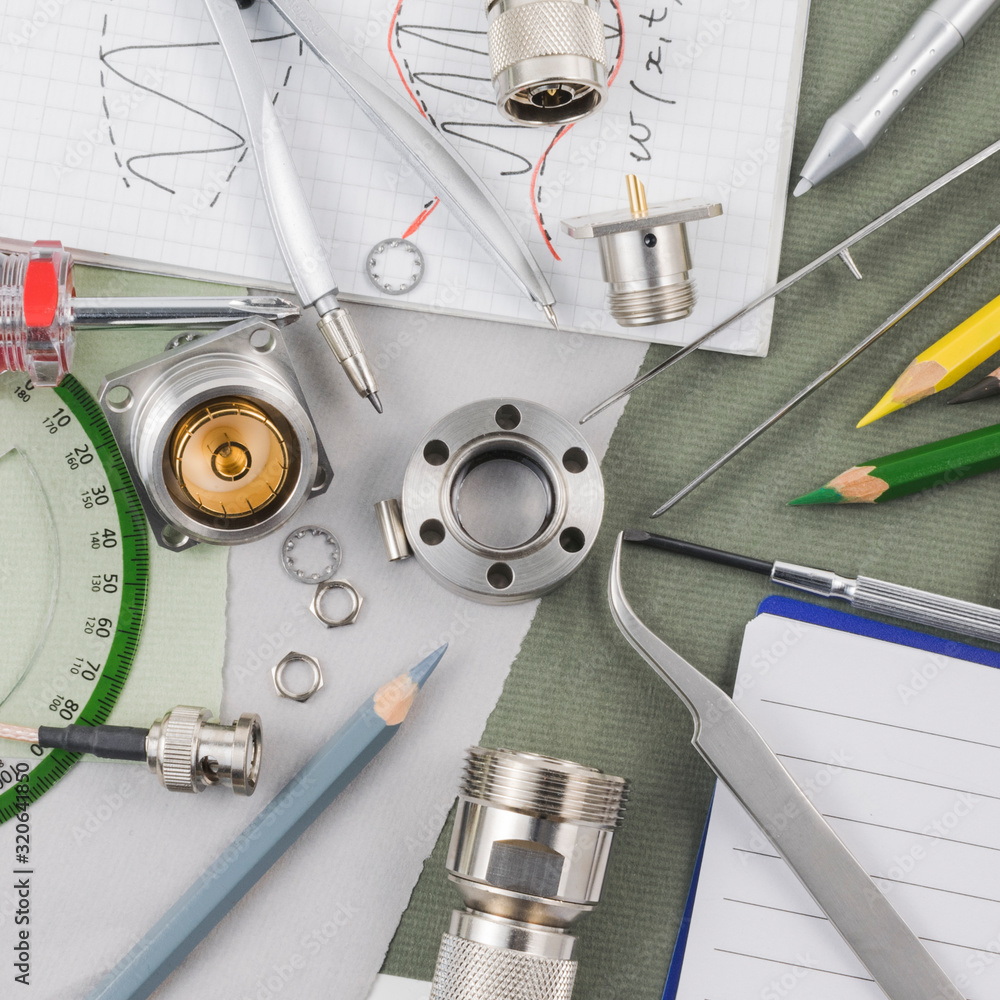 Abstract engineering and technology background featuring details of ...